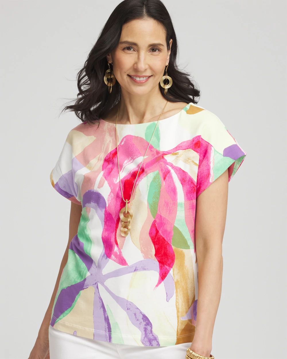 Blooms Short Sleeve Dolman Tee | Chico's